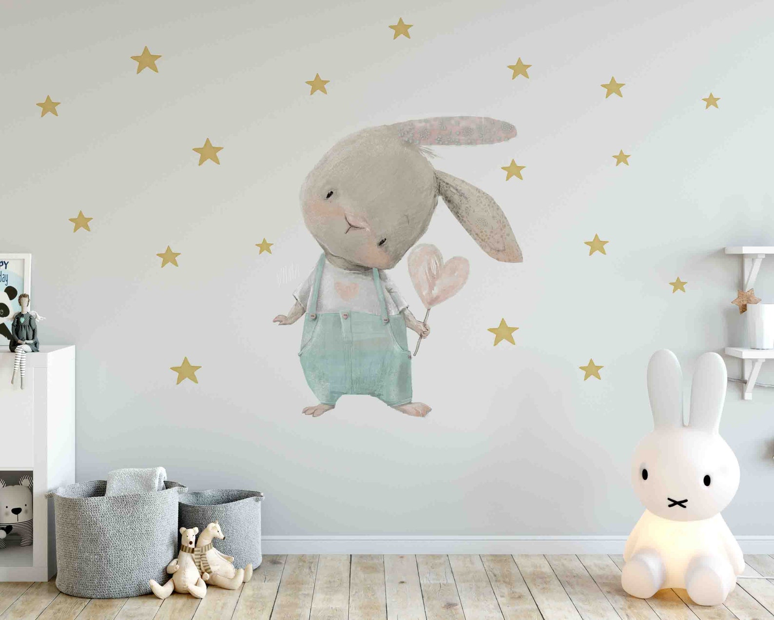 Bunny Rabbit wall sticker animal wall sticker baby room | Etsy