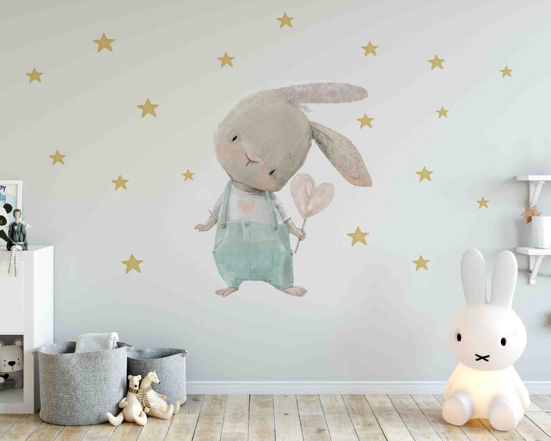 Bunny Rabbit Wall Sticker Animal Wall Sticker Baby Room - Etsy