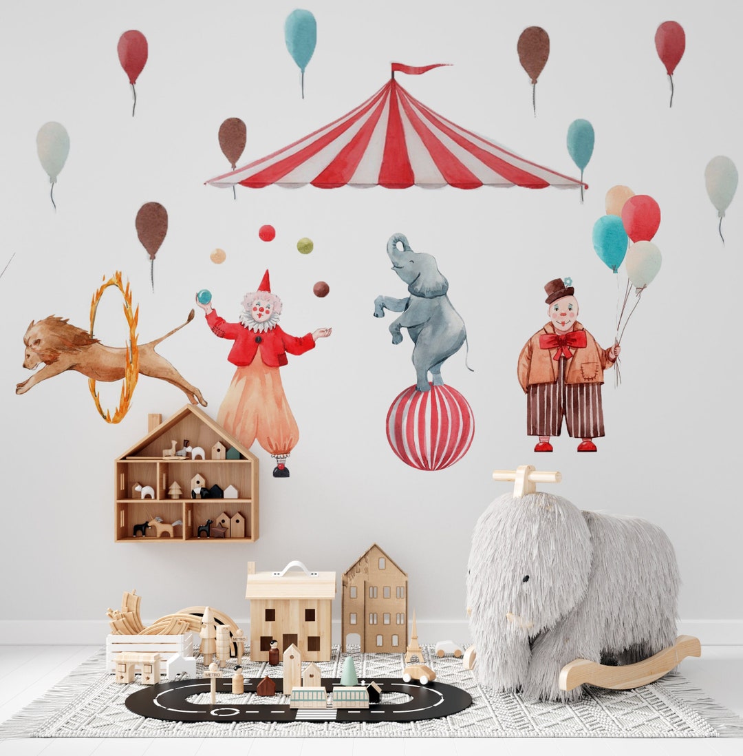Circus Wall Stickers, Clown Nursery Decals, Children's Wall Stickers ...