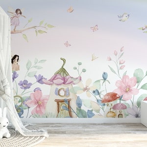 Fairy Mural Wallpaper, Nursery Wallpaper, Nursery Wallpaper, Secret ...