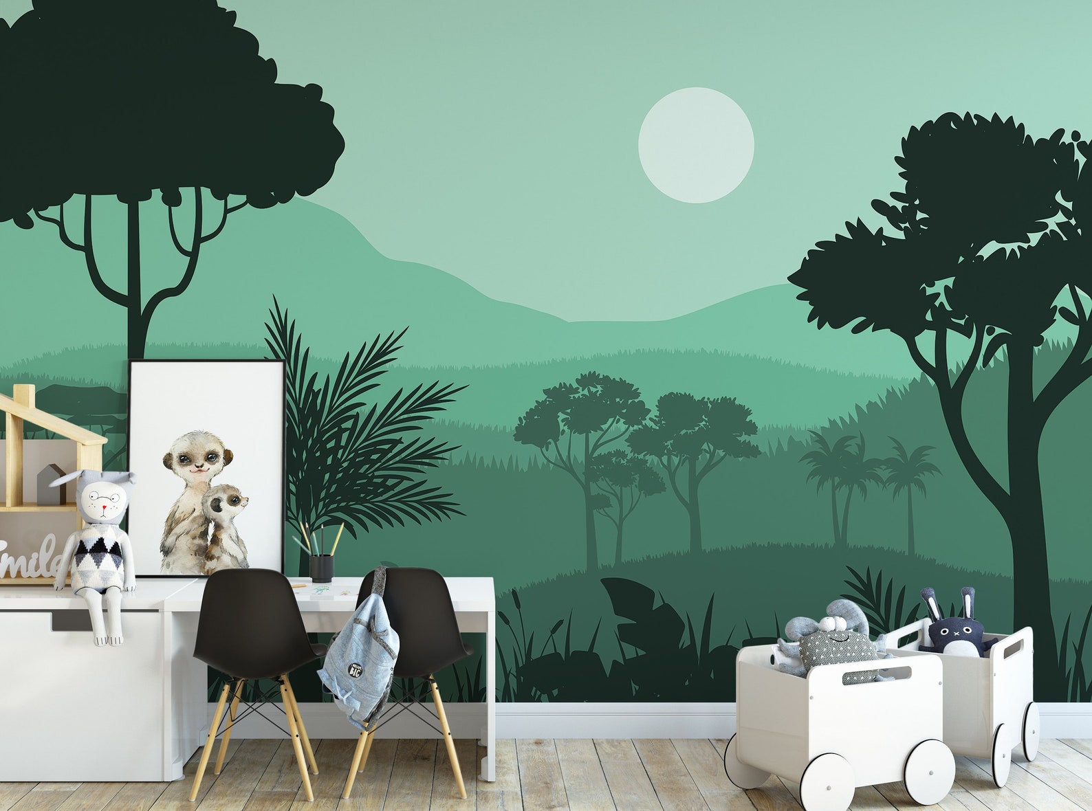 Jungle Mural Wallpaper Forest Wallpaper Nursery Wallpaper | Etsy UK