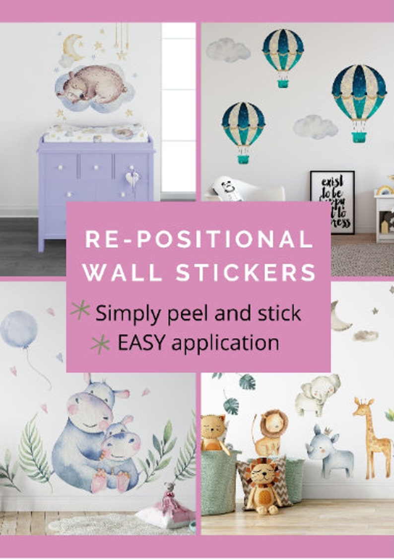 Bunny Rabbit Wall Sticker Animal Wall Sticker Baby Room - Etsy