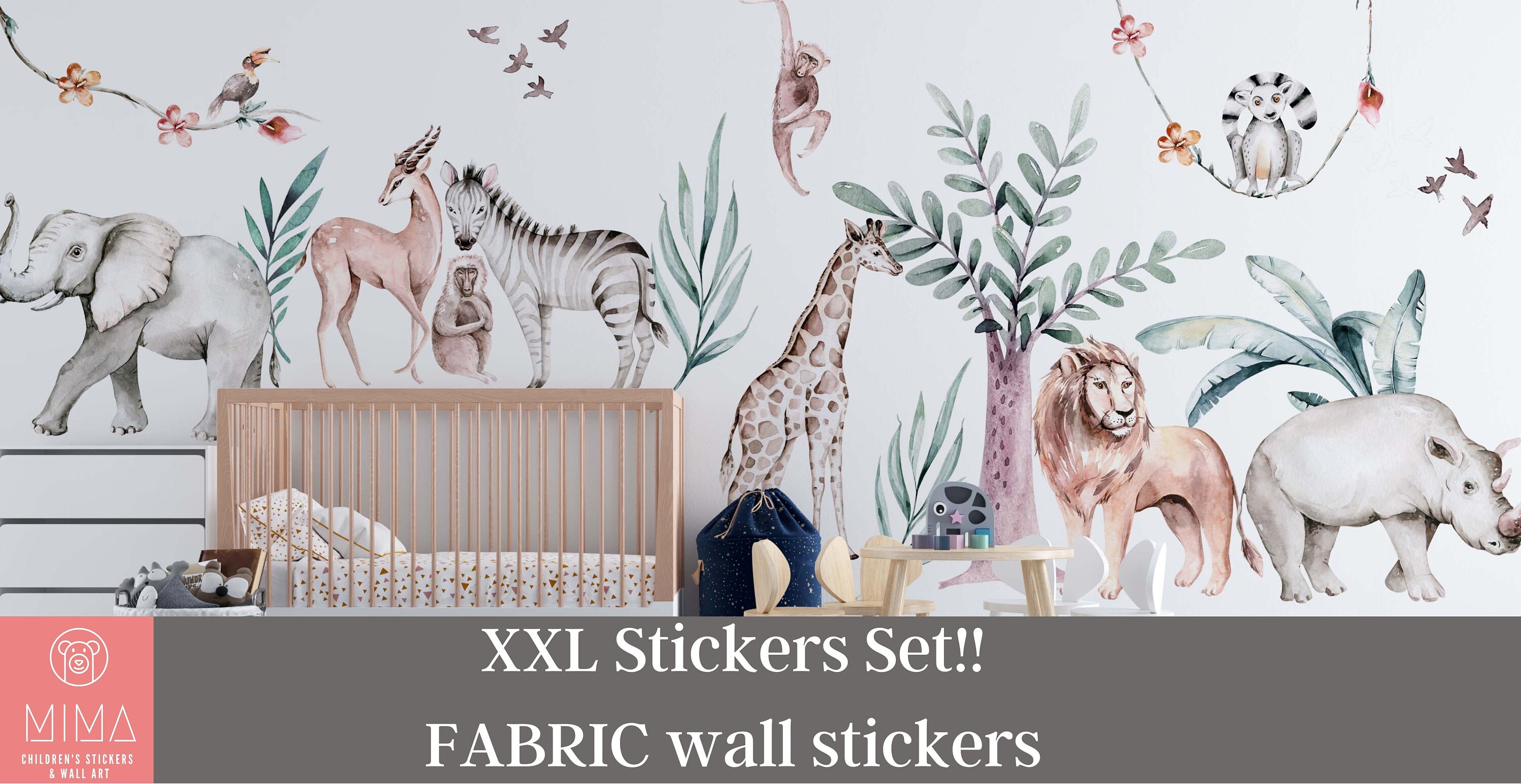 Extra Large Safari Wall Stickers XL Decals Lion Wall | Etsy