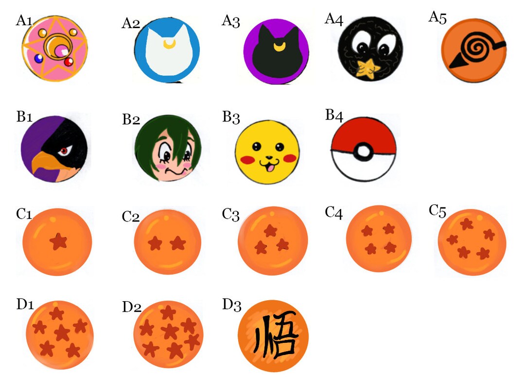 Assorted Anime Buttons - Etsy