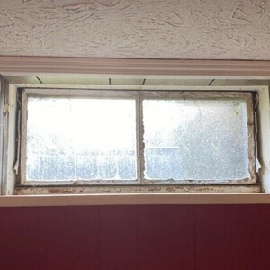 Basement Window Curtain Set With Tension Rod - White - Etsy