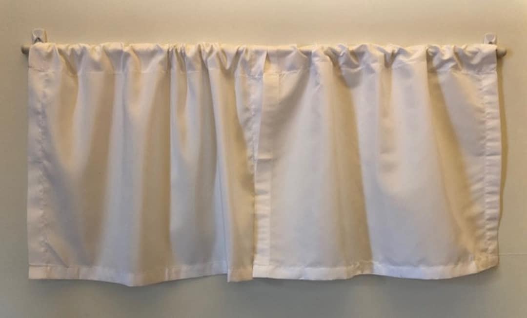 Basement Window Curtain Set With Tension Rod - White - Etsy