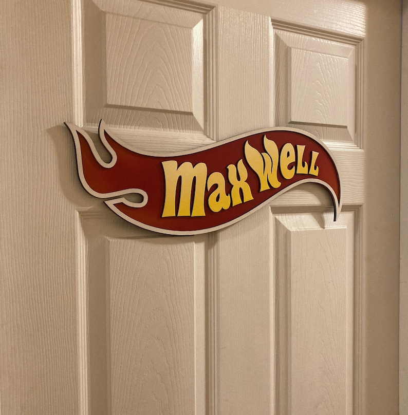 Hot Wheels Inspired Kids Name Door Sign - Etsy