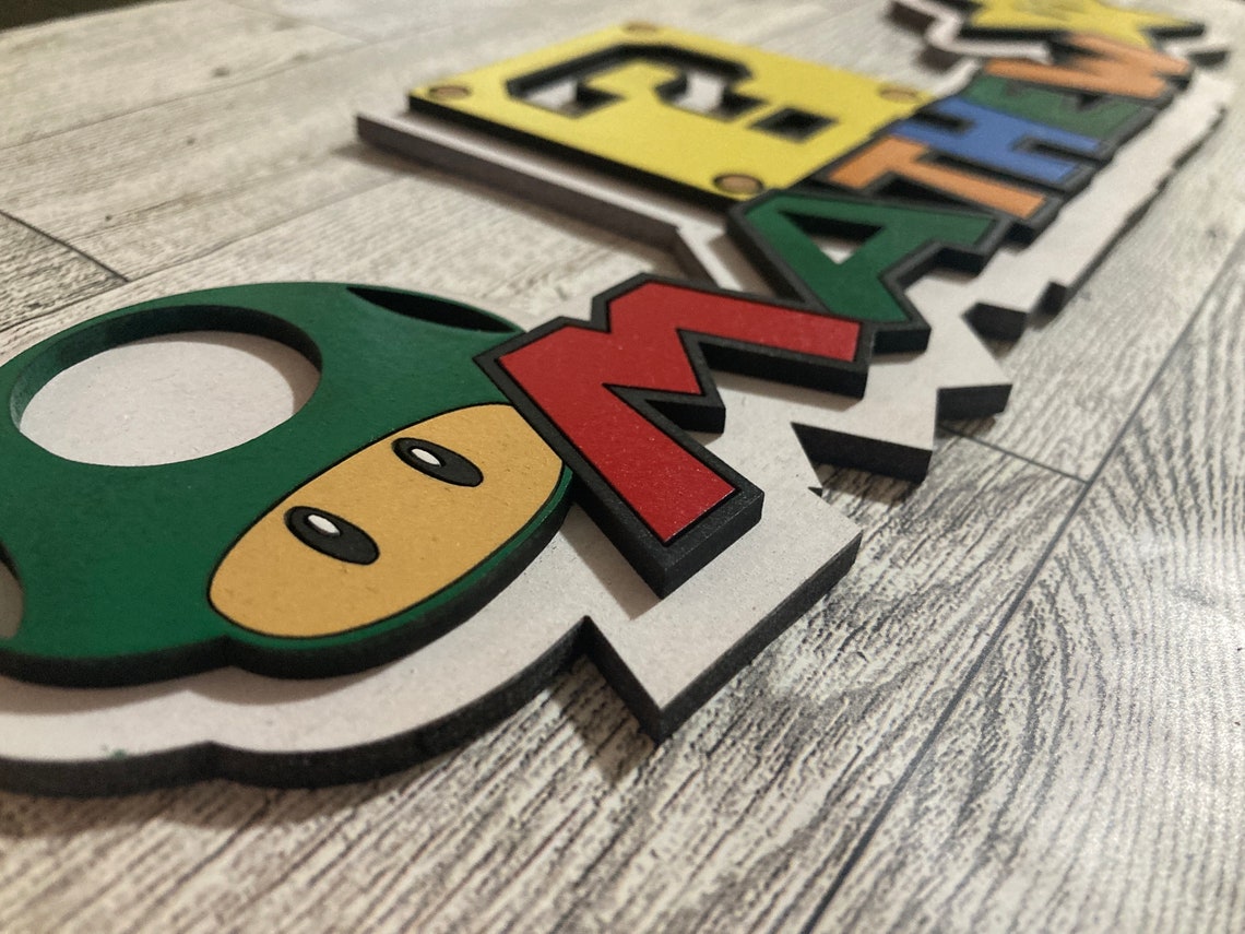 Super Mario Brothers Inspired Kids Name Door Sign - Etsy