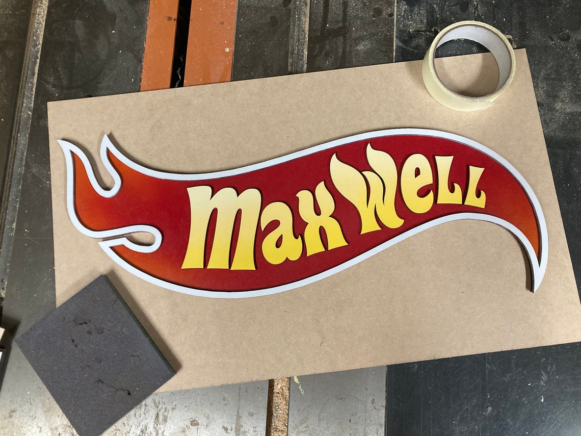 Hot Wheels Inspired Kids Name Door Sign - Etsy