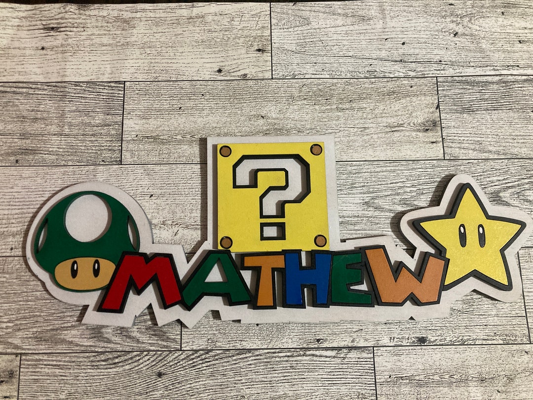 Super Mario Brothers Inspired Kids Name Door Sign - Etsy
