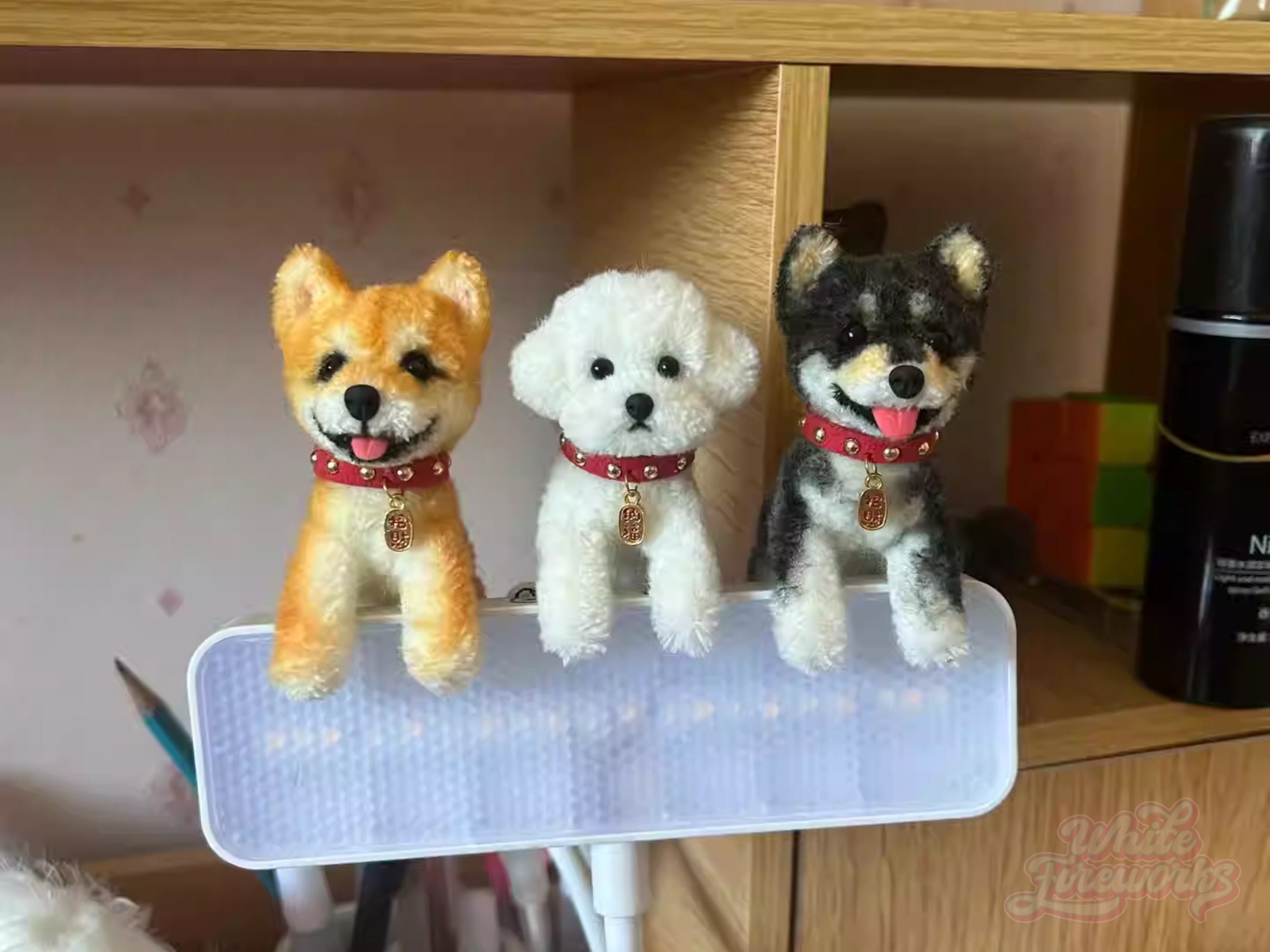 Miniature Shiba Inu Two Colours, 1/6 Scale Dolls Miniature Dog, Wool ...