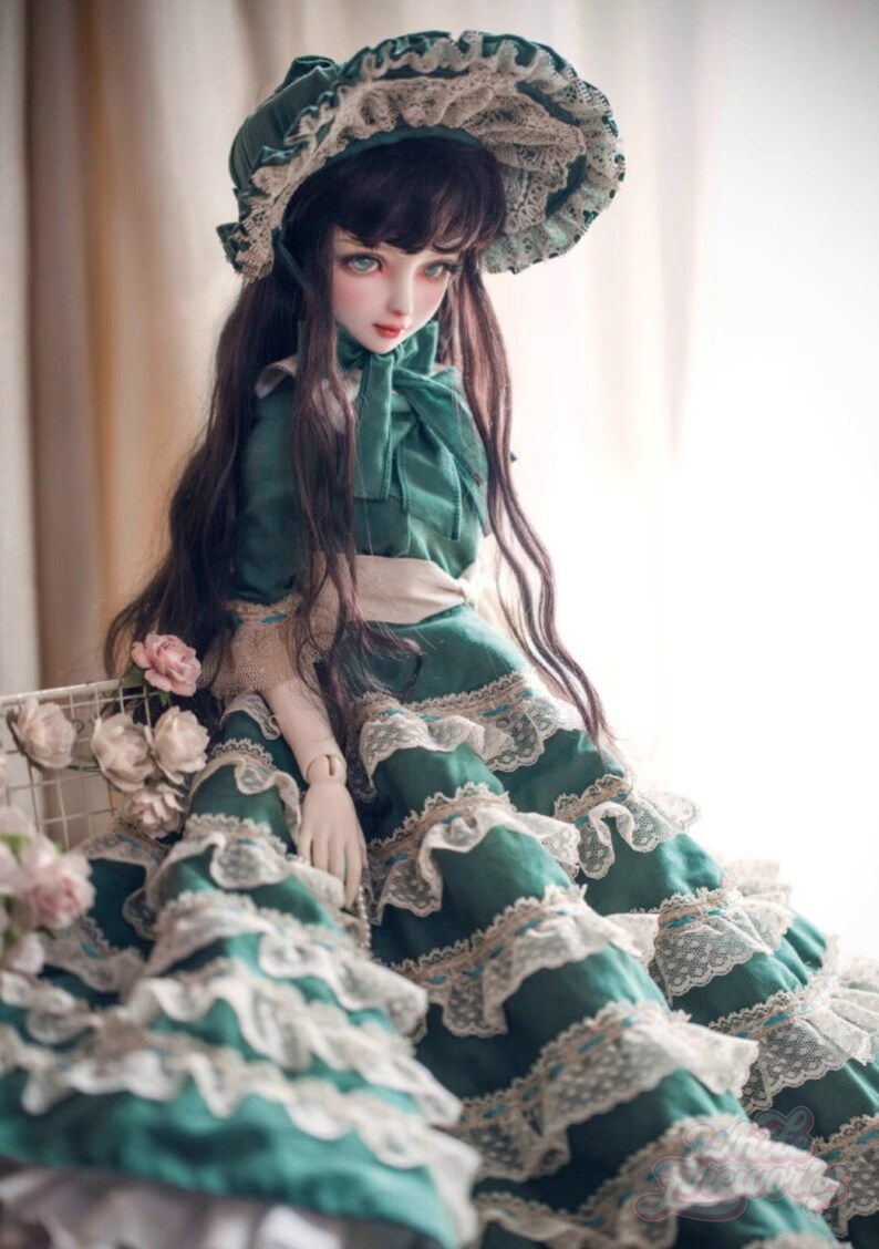 Green Bjd Lolita Dress, 1/6 1/4 1/3 SD Bjd Clothes/bjd Dress/doll Dress ...