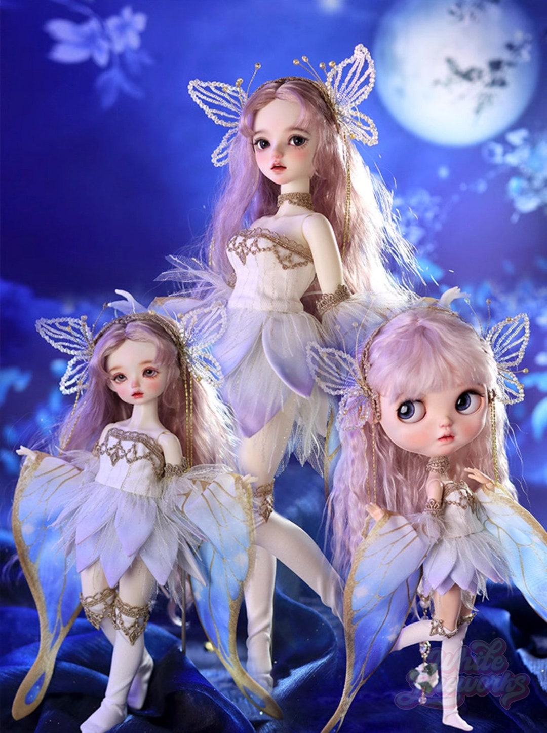 Bjd Elf Clothing, Blythe Blue Dress, 1/6 1/4 BJD Doll Clothes/bjd Dress ...