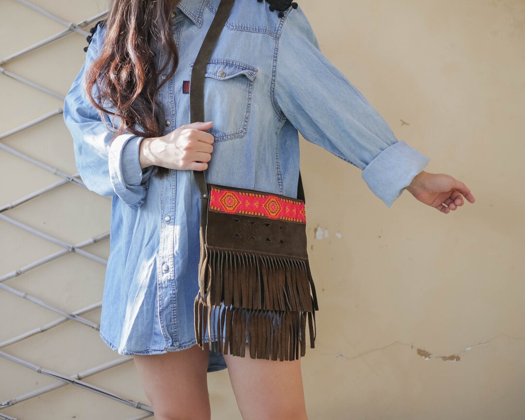 Vintage Leather Bag Decorated by Hand - Etsy