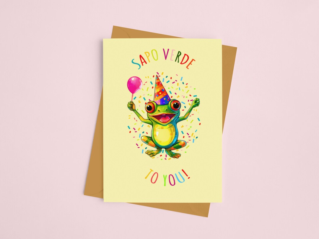 Sapo Verde to You Birthday Card - Felíz Cumpleaños - Etsy