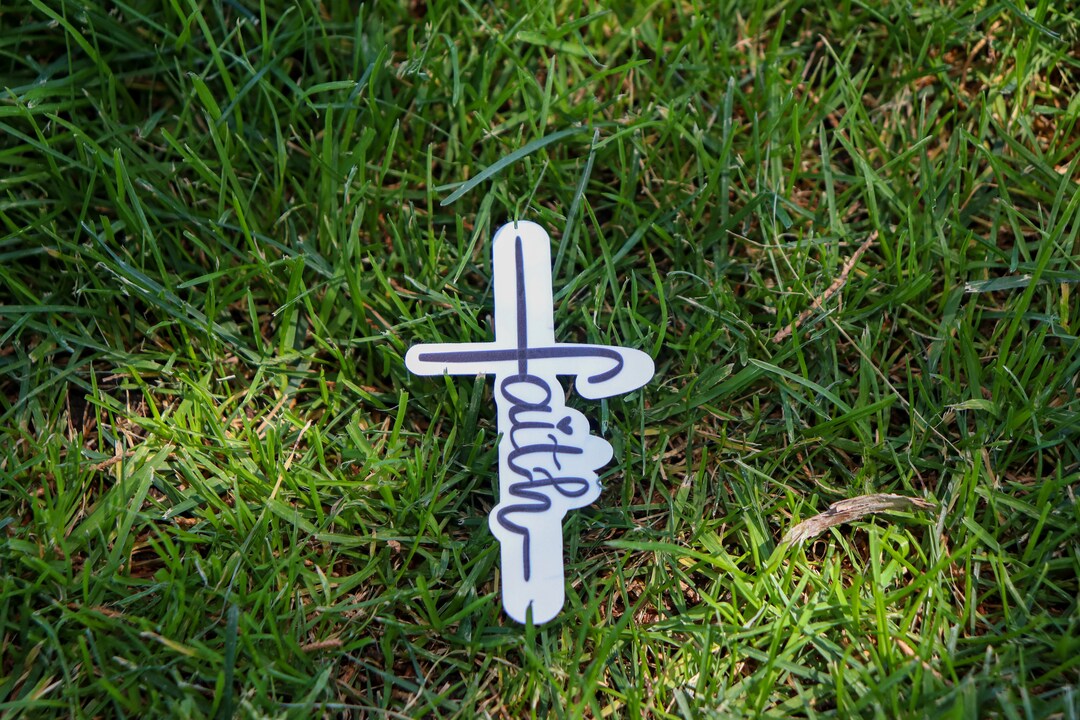 Faith Cross Vinyl Sticker Bible Sticker Waterproof Sticker - Etsy