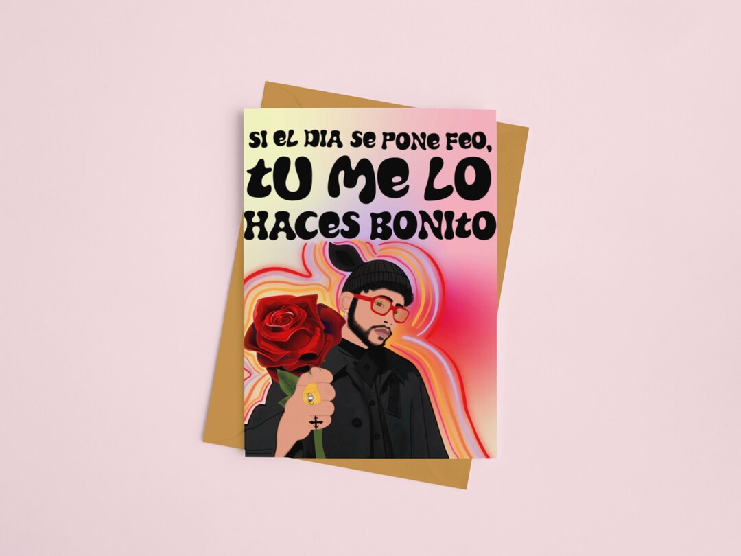 Bad Bunny Valentine's Day Card - San Valentin - Bad Bunny Gift ...