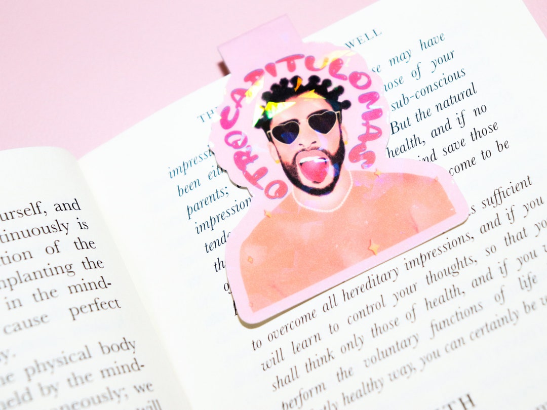 Bad Bunny Holographic Bookmark - Book Gifts - Magnetic Bookmark - Etsy