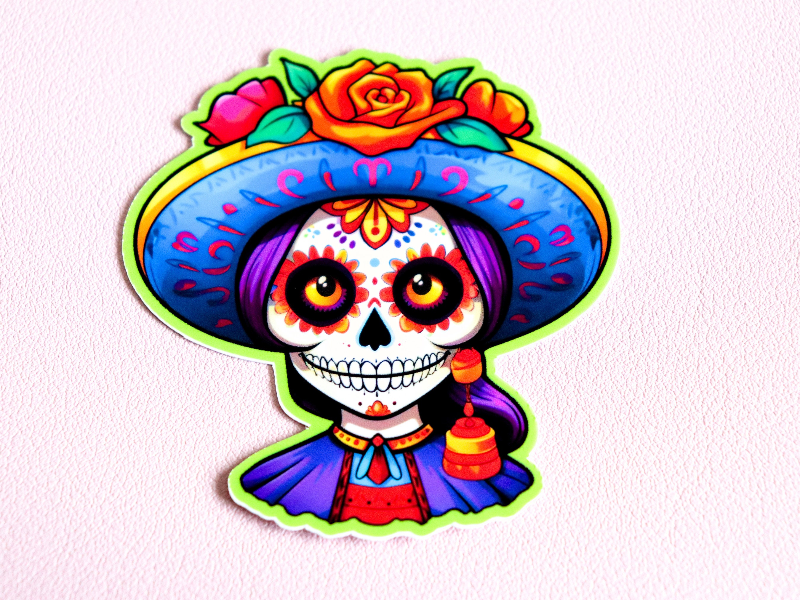 Calaverita Catrina Sticker - Latina Sticker - Dia De Los Muertos - Etsy
