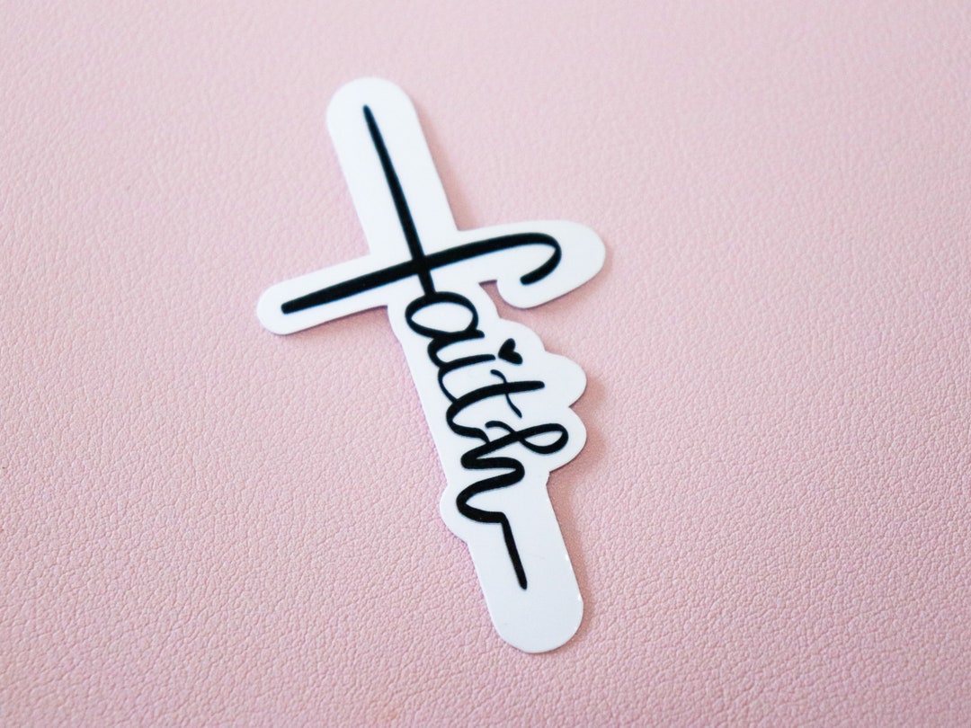 Faith Cross Vinyl Sticker Bible Sticker Waterproof Sticker - Etsy
