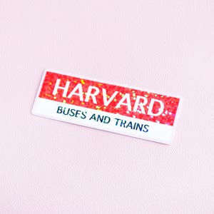 Harvard Buses & Trains Holographic Sticker - Campus Sticker - School ...