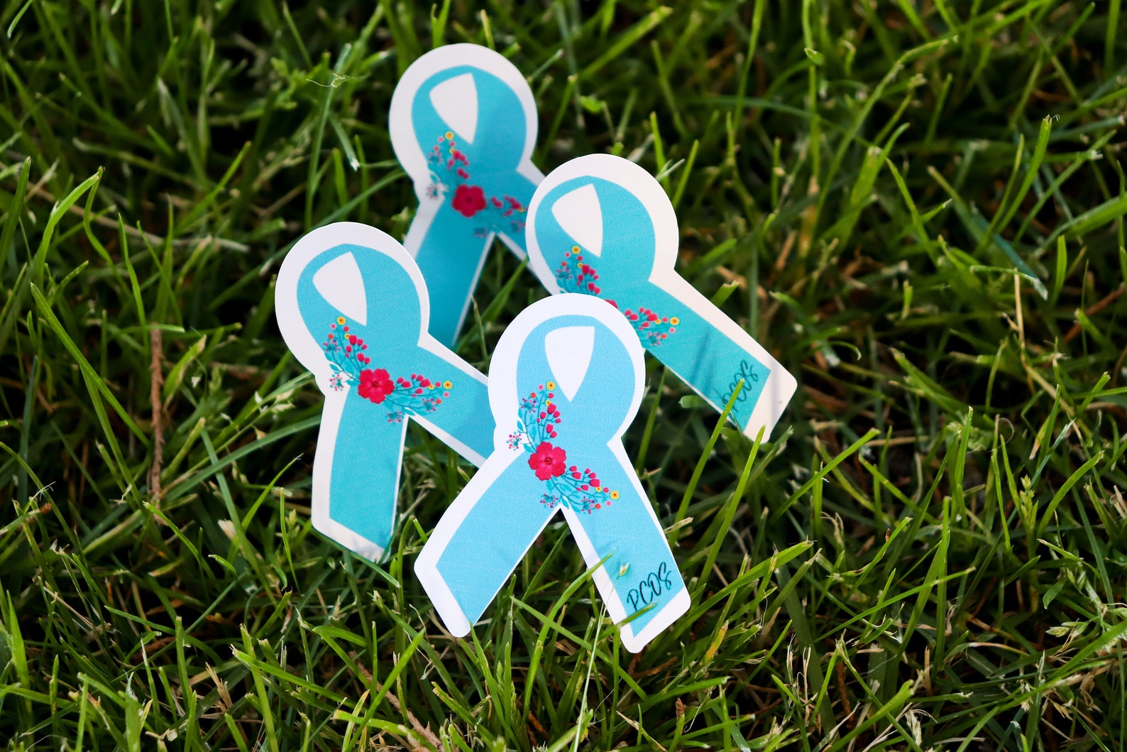 PCOS Awareness Sticker Polycystic Ovarian Syndrome Ribbon | Etsy