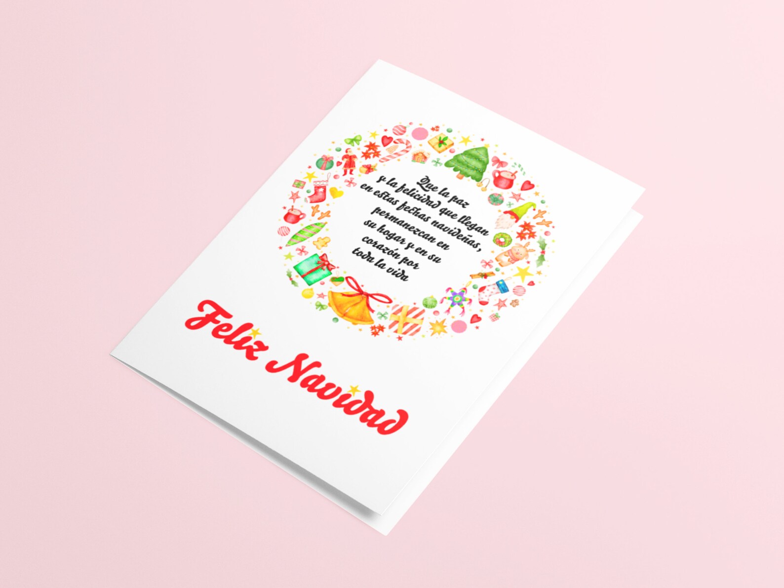 Feliz Navidad Card - Spanish Christmas Card - Holiday Card in Spanish ...