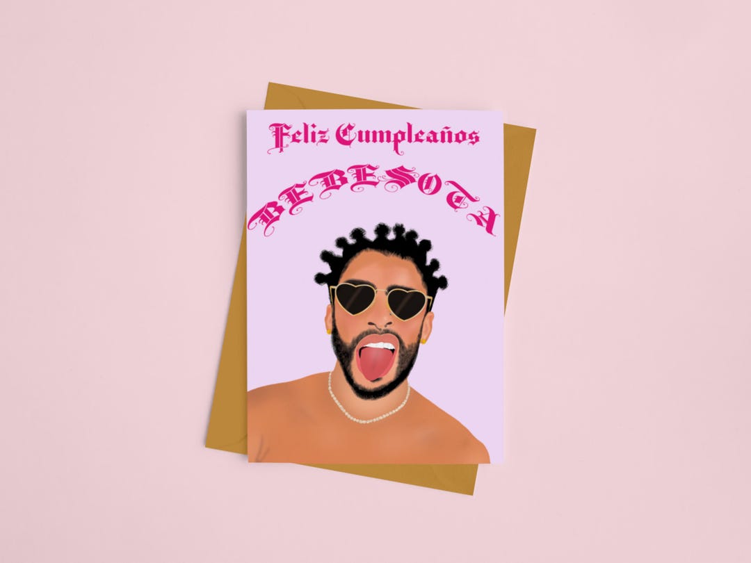 Bad Bunny Birthday Card - Feliz Cumpleanos - Benito Card - YHLQMDLG ...