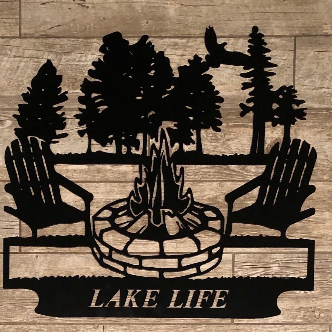 Campfire Lake Life Metal Sign | Etsy