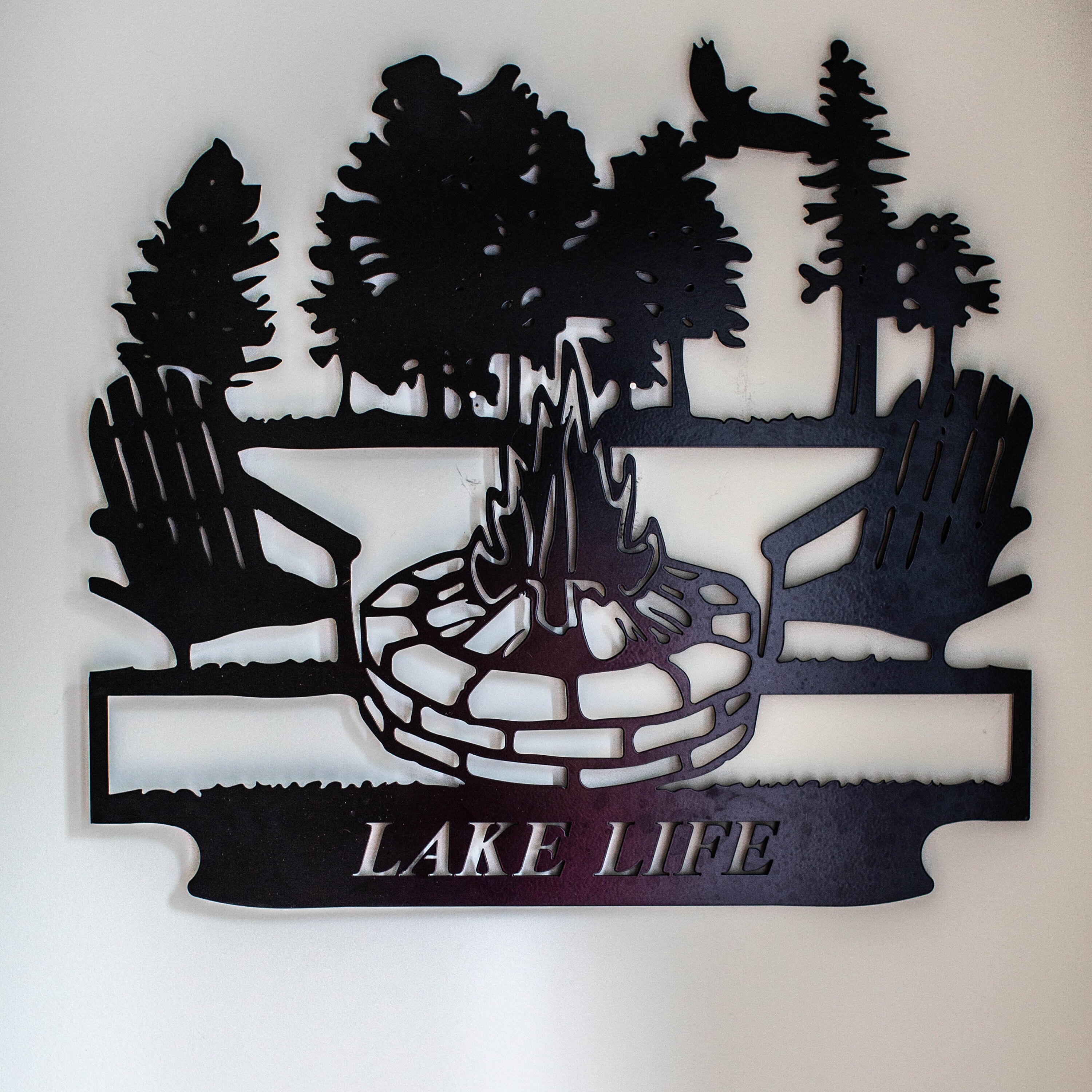 Campfire Lake Life Metal Sign | Etsy