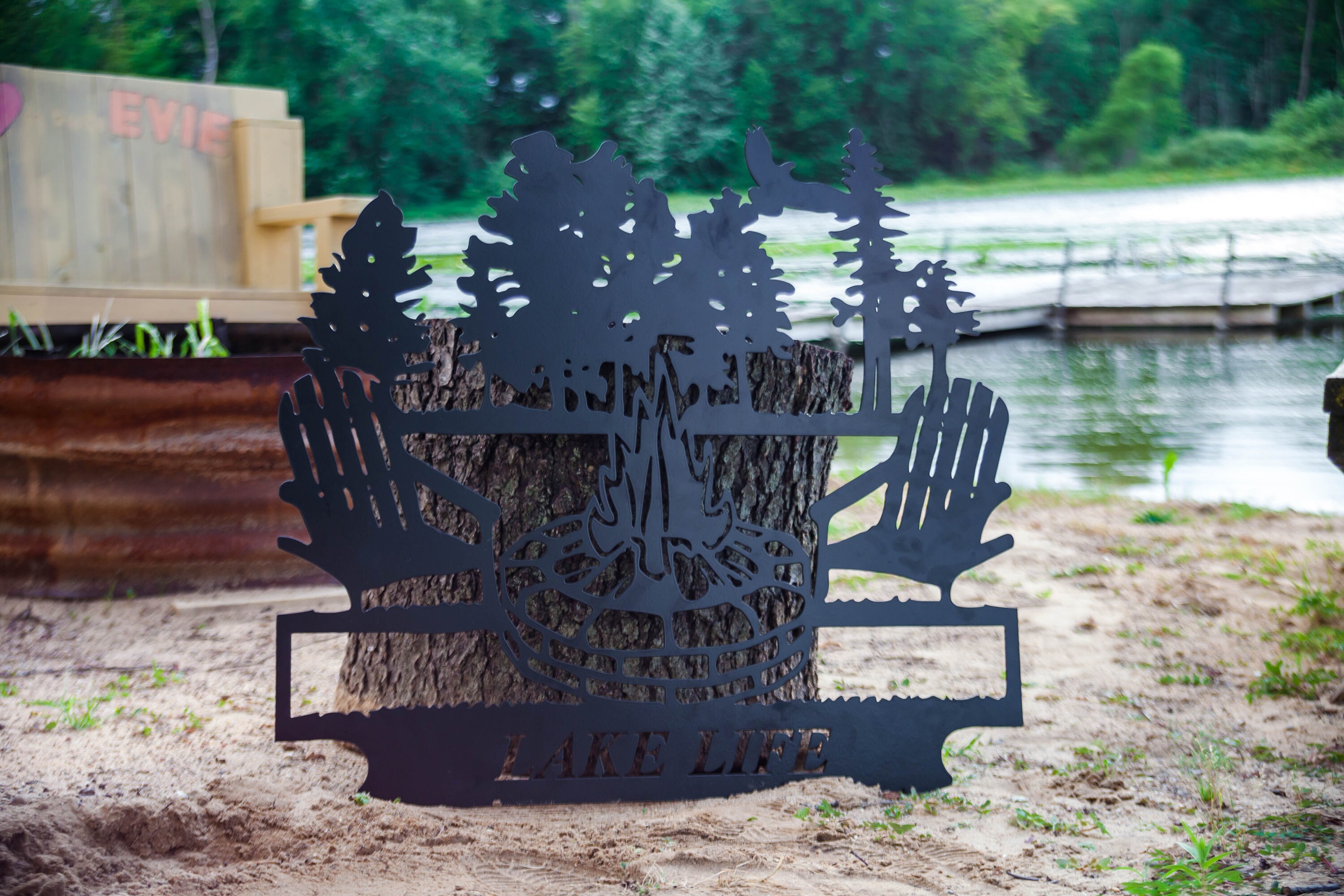 Campfire Lake Life Metal Sign | Etsy