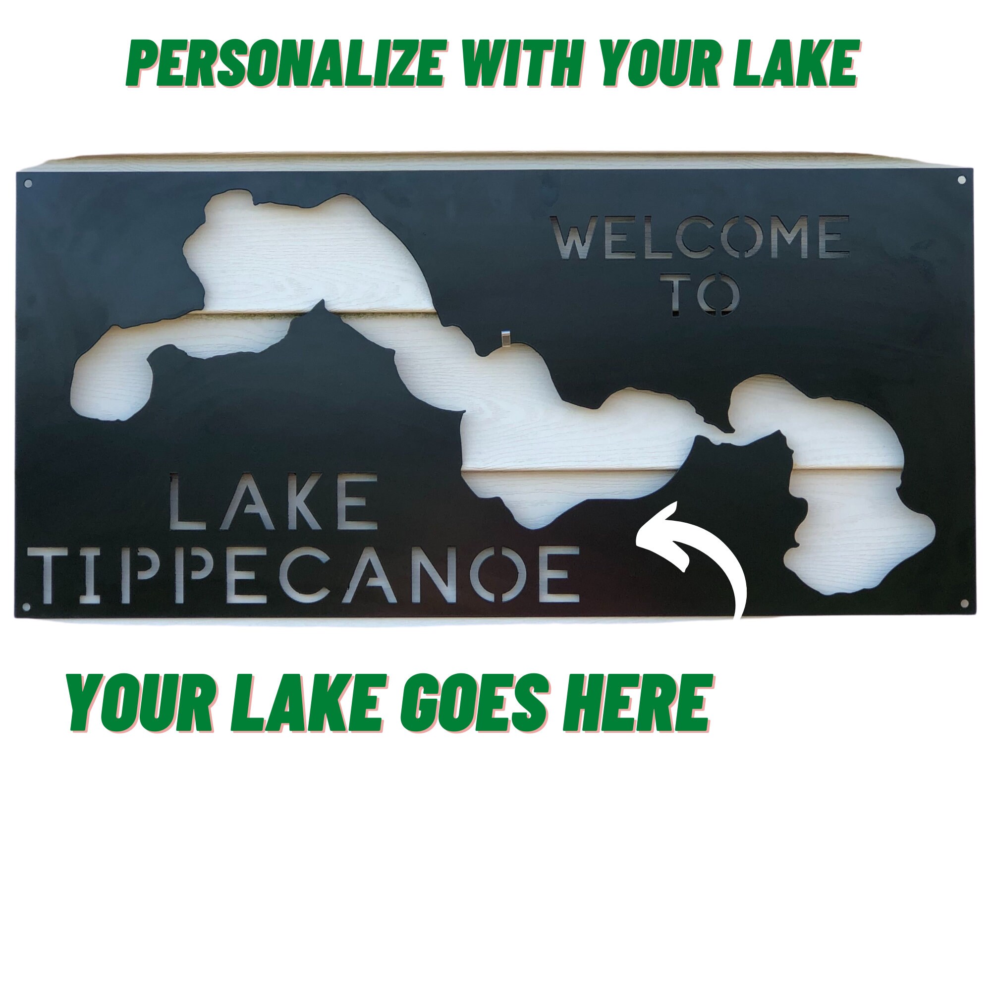 Personalized Metal Lake Map / Outline - Pick Your Lake! - Etsy