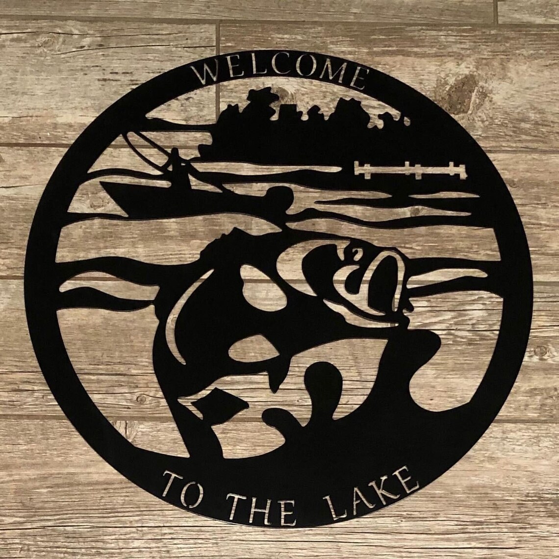Welcome to the Lake Sign, Metal Sign With Fish - Etsy Ireland