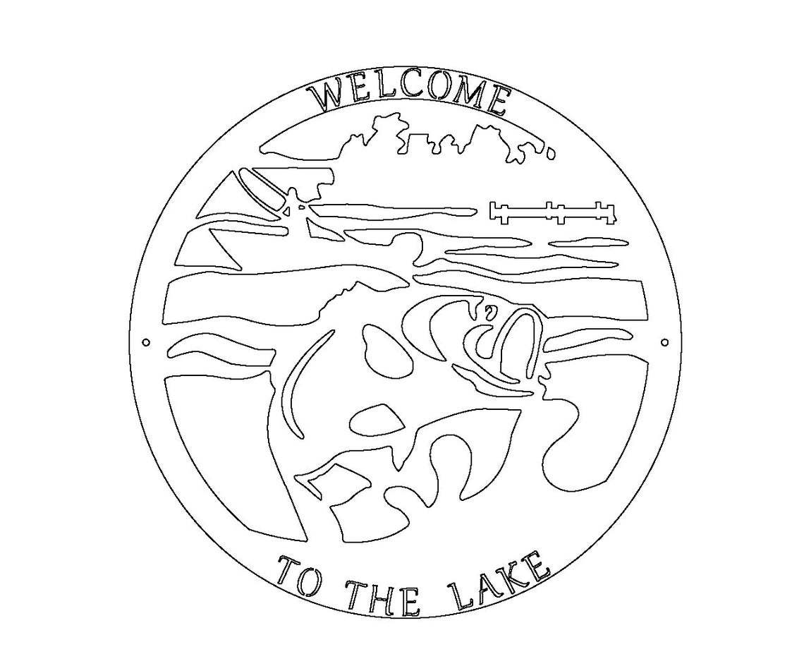 Welcome to the Lake Sign, Metal Sign With Fish - Etsy Ireland