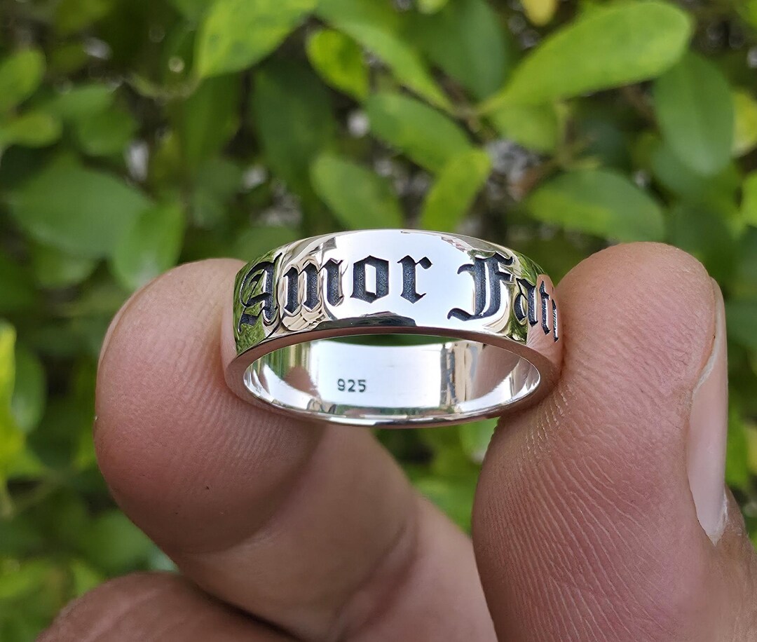 Amor Fati Ring: Sterling Silver Minimalist Jewelry, Recycled Silver ...
