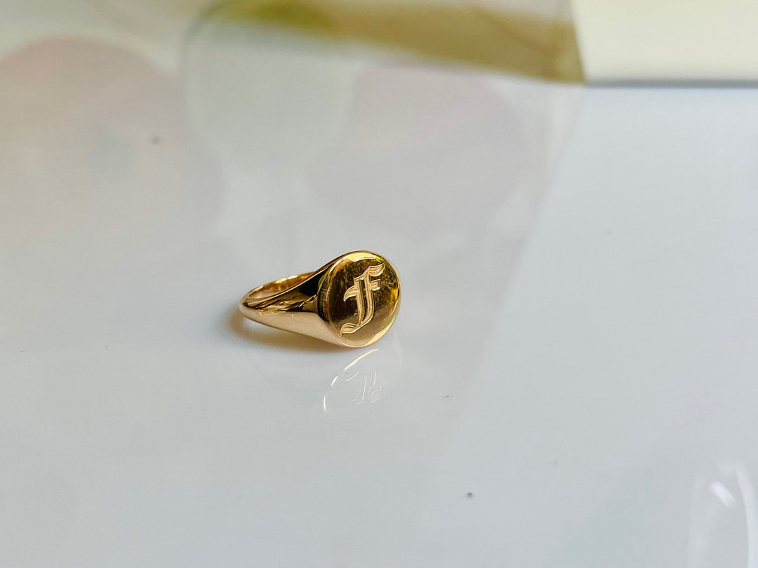 Solid Silver Handmade Custom Gothic Signet Ring Personalized - Etsy