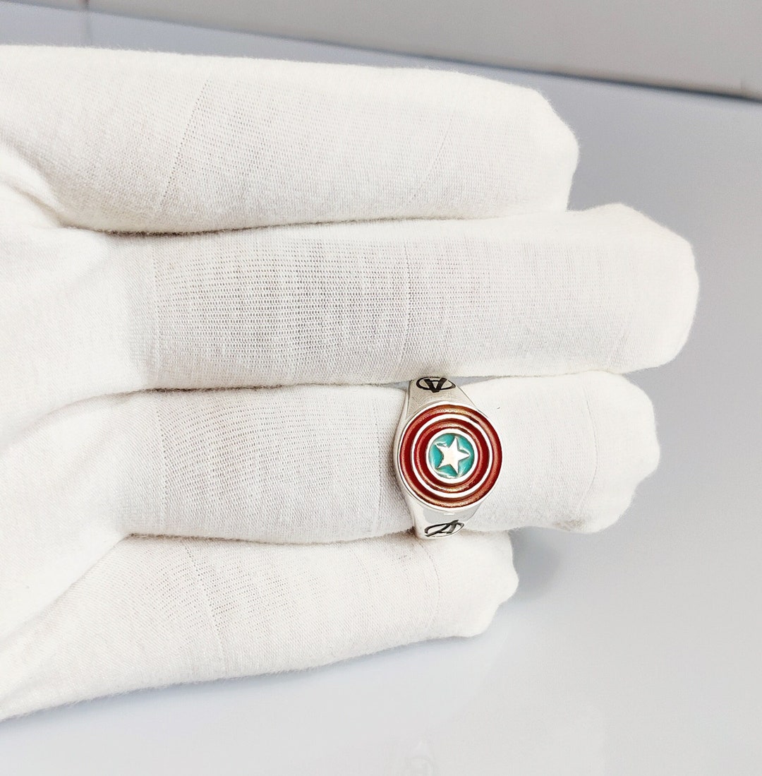 Solid Silver Handmade Avenger Ring, Silver Solid Silver, Captain Marvel ...