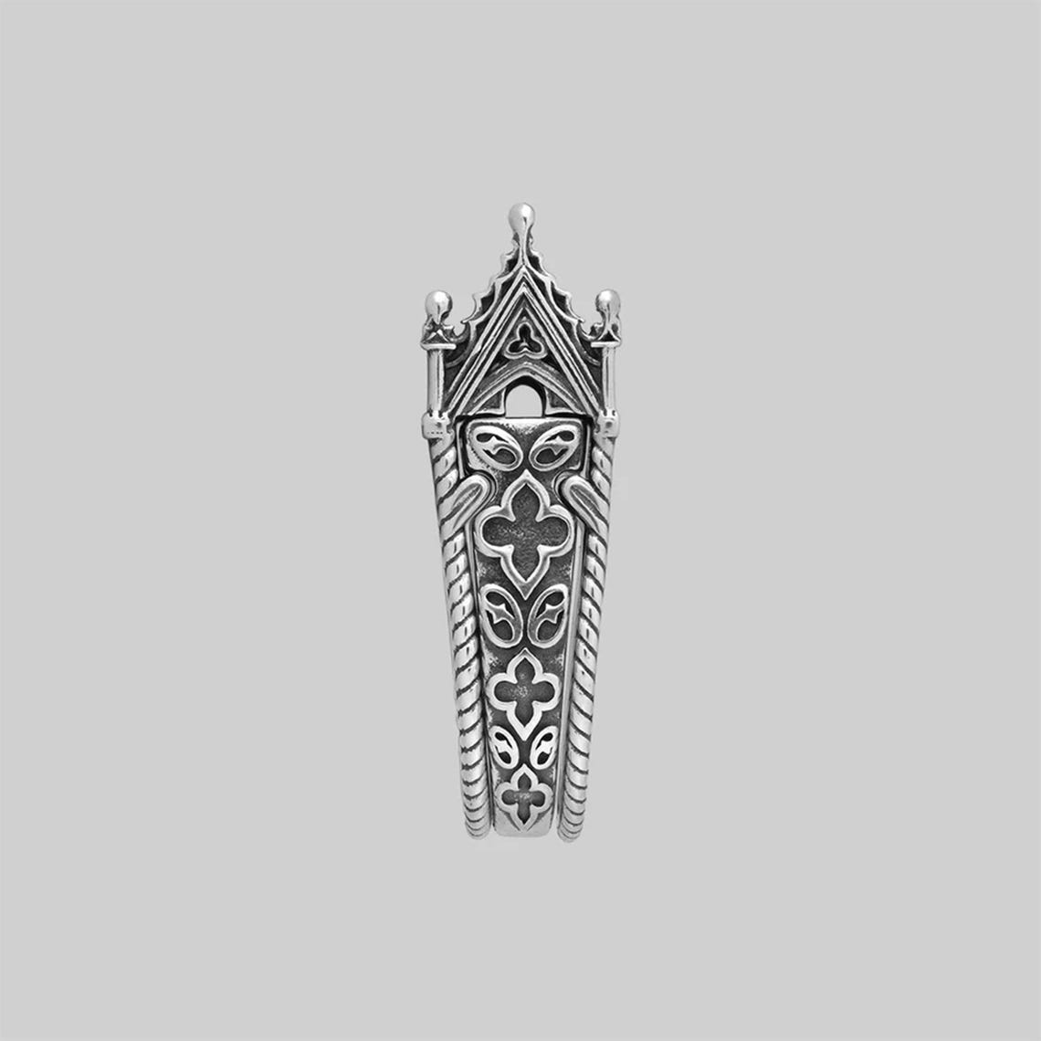 Sterling Silver Gothic Ring | Secret Tomb, Hidden Skeleton - Etsy