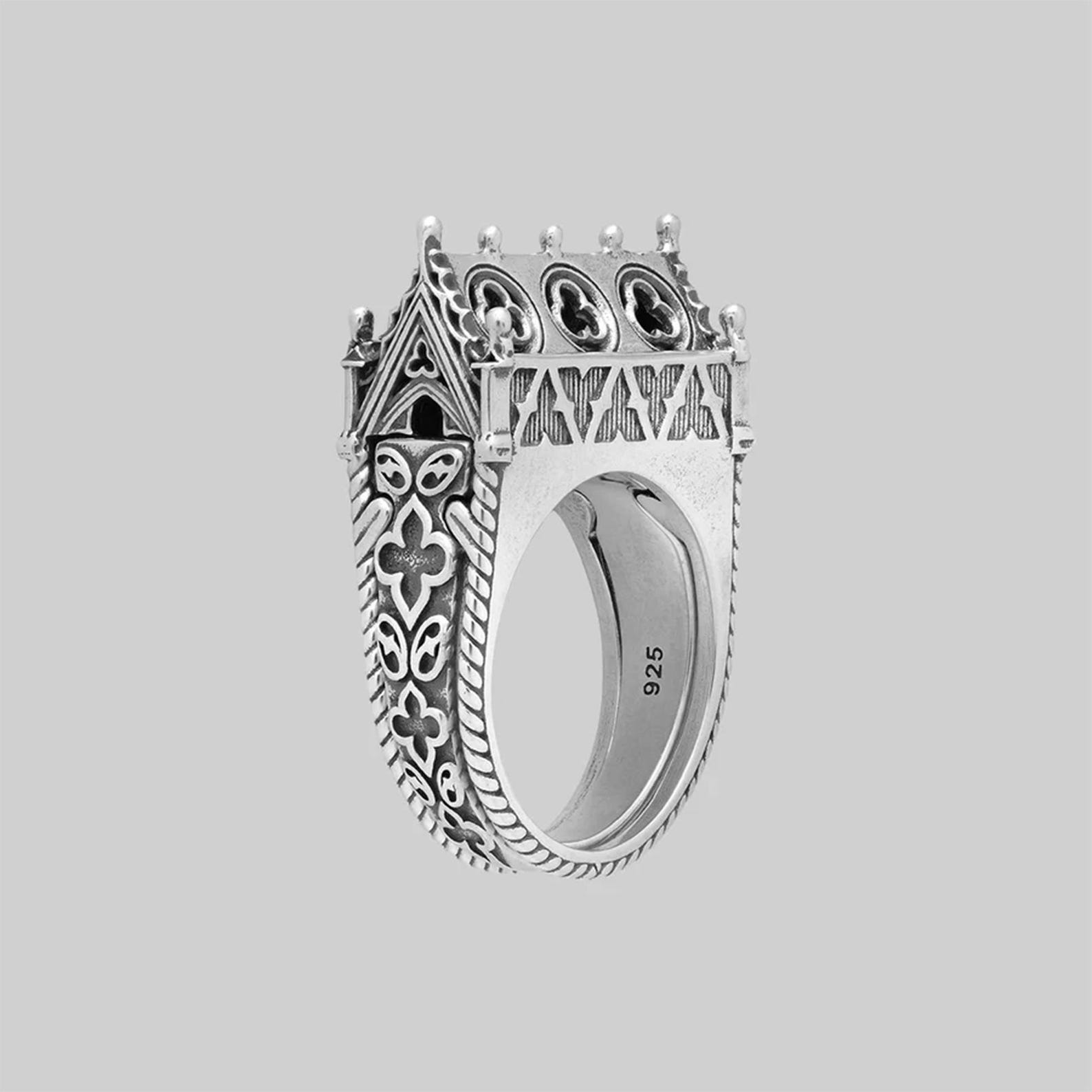 Sterling Silver Gothic Ring | Secret Tomb, Hidden Skeleton - Etsy