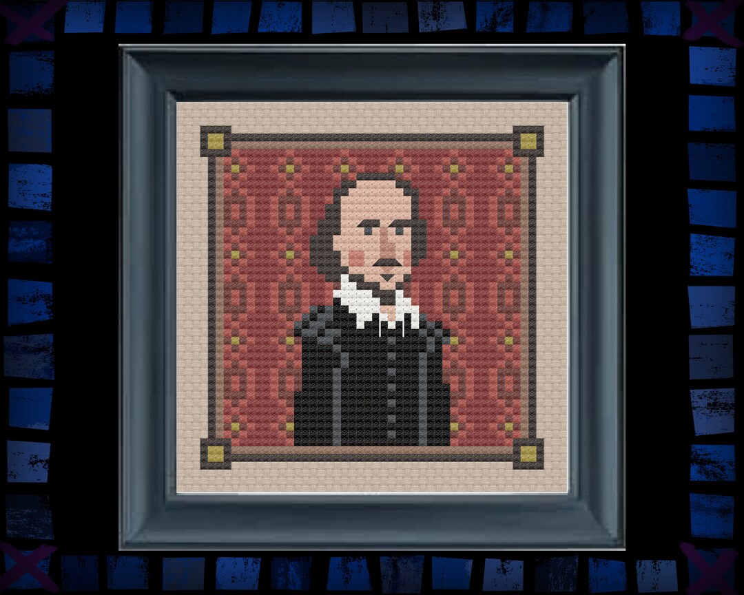William Shakespeare Cross Stitch Pattern: History Mini Portrait (PDF ...