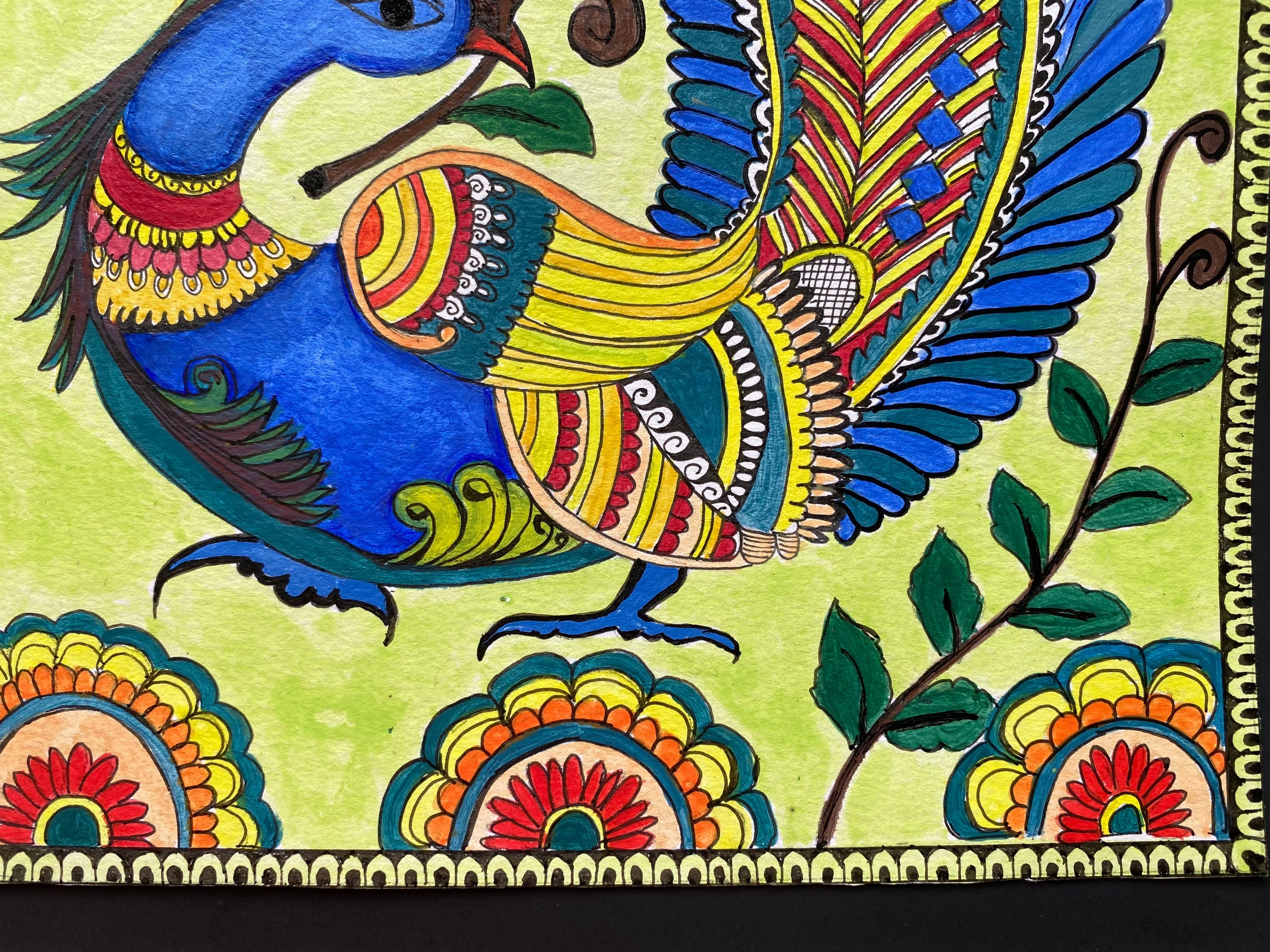 Giclee Art print of Kalamkari painting with white mount | Etsy