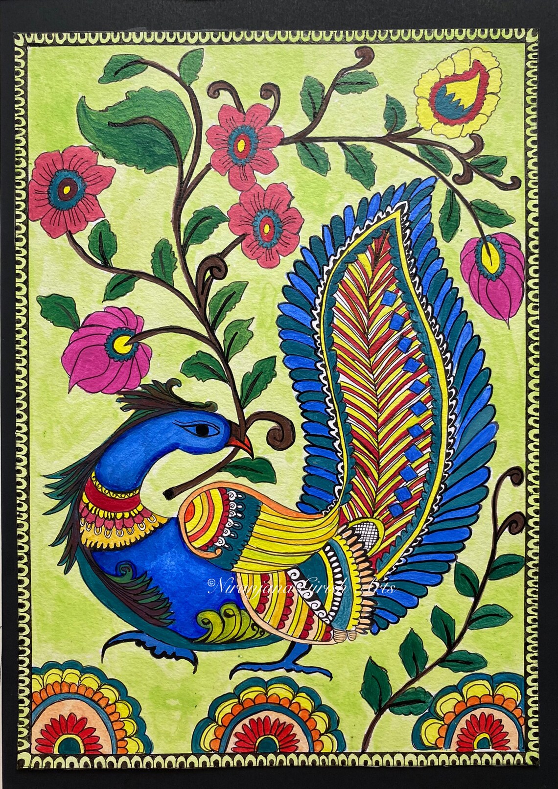 Giclee Art Print of Kalamkari Painting Diwali Gift A4 Size Modern Home ...