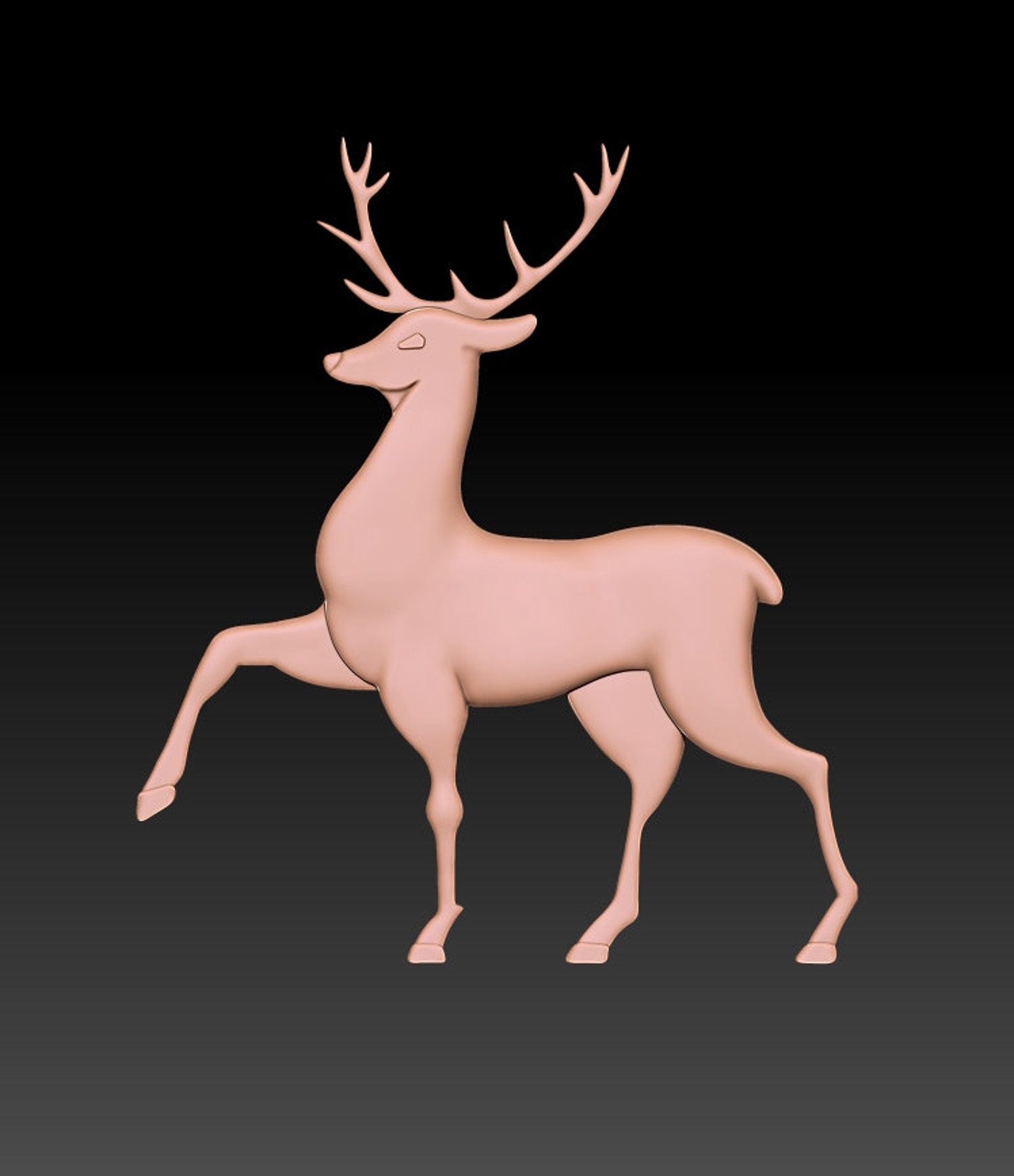 3d Stl Model Relief Deer For Cnc Router Aspire Artcam 3d Etsy