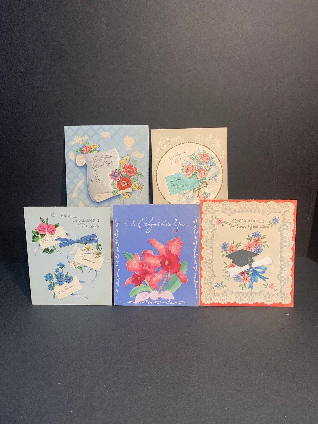 Vintage Graduation Cards (6) Used and Signed Midcentury Paper Crafts ...