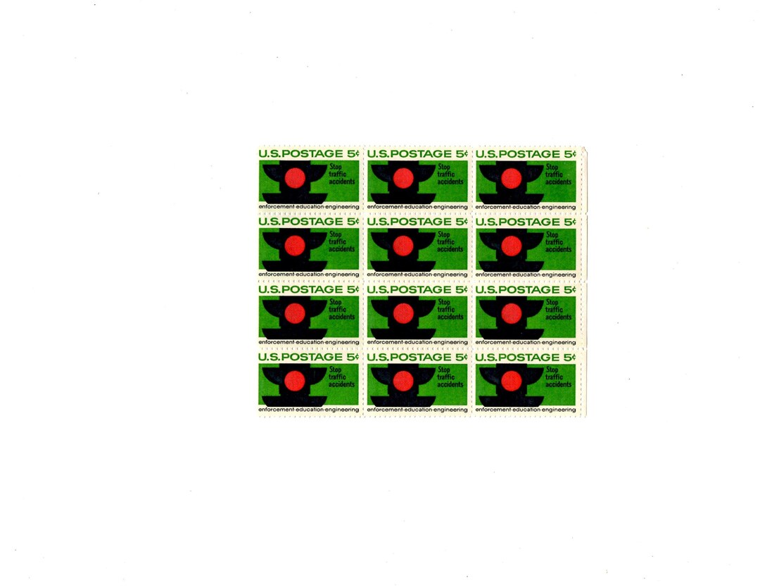 Stop Light Stamps Stop Traffic Accidents 5 Cent 1972 Unused Red, Green ...