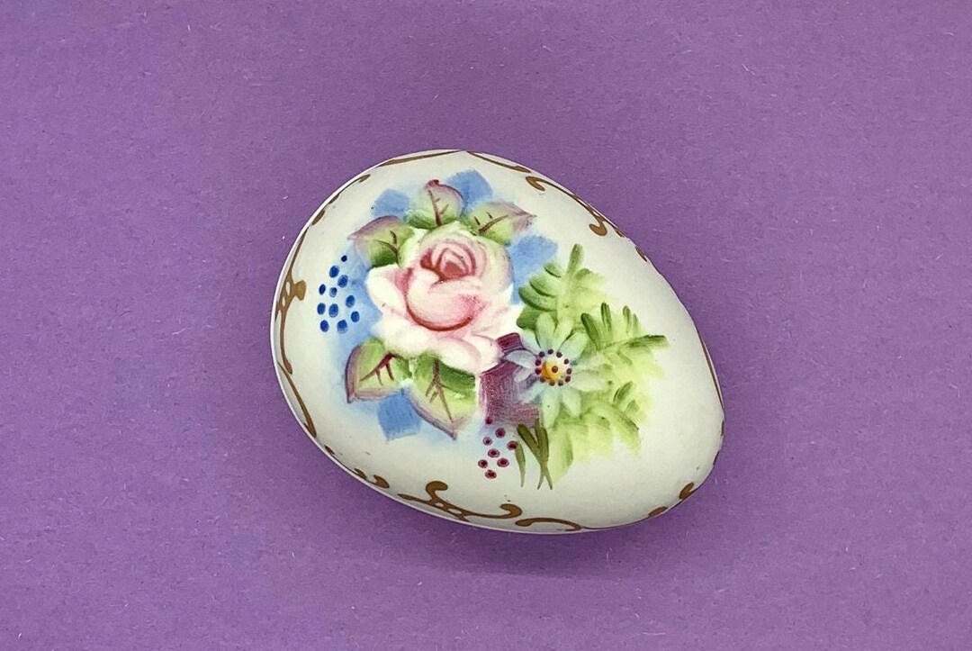 Lefton Egg Trinket Dish Lefton Cina 7519 Hand Painted Easter ...