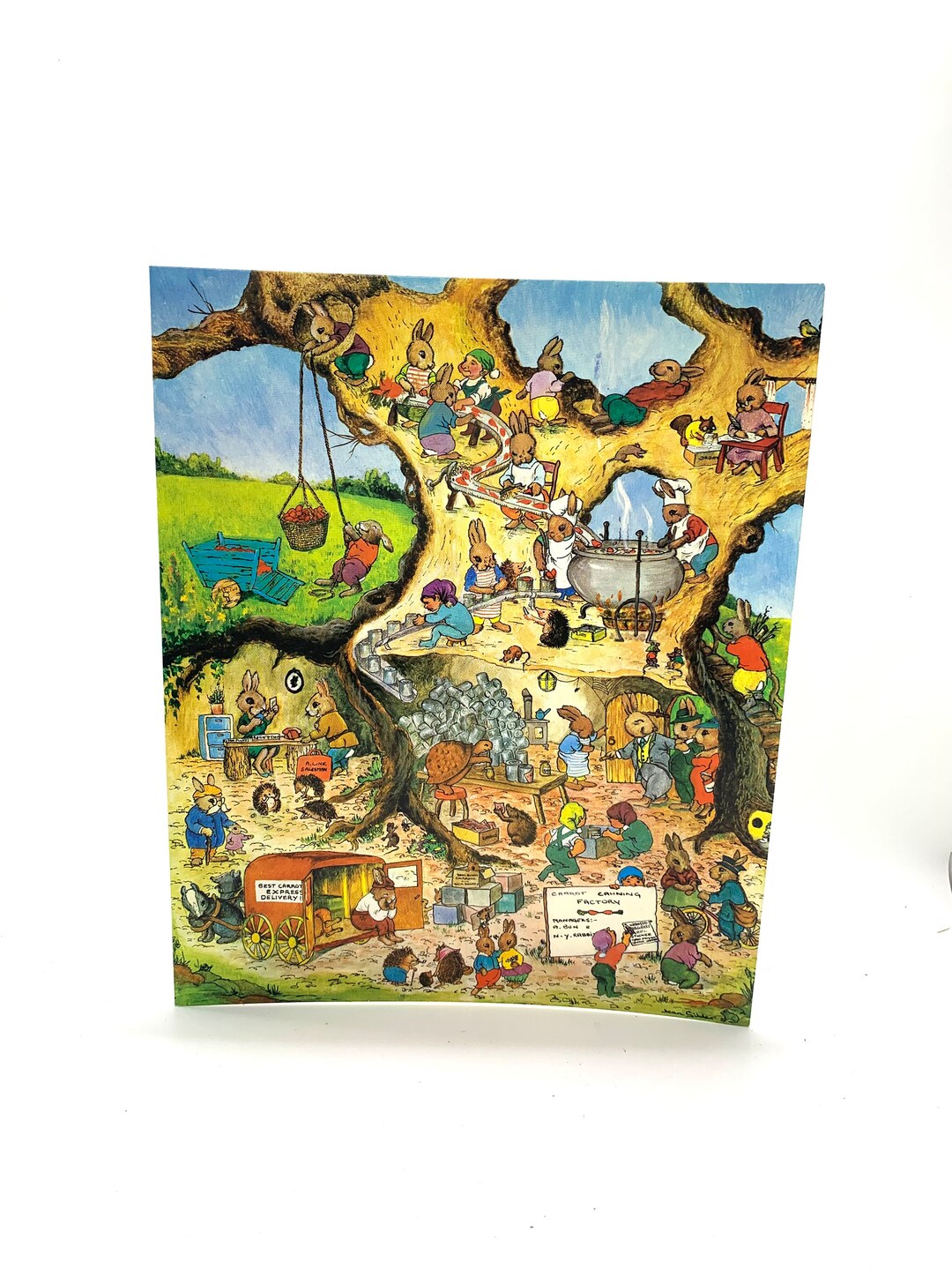 Vintage Storybook Large Greeting Card Anthropomorphic Animals Pictures ...