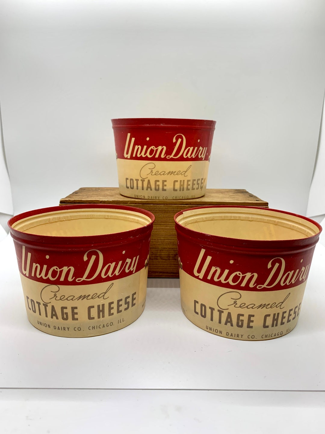 Vintage Cottage Cheese Containers Farmhouse Kitchen Decor Crafts - Etsy