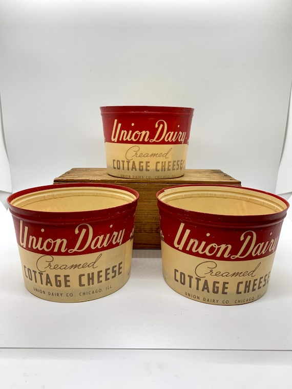 Vintage Cottage Cheese Containers Farmhouse Kitchen Decor - Etsy