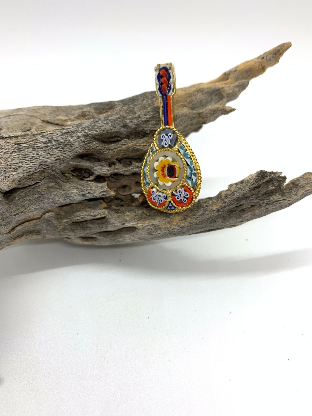 Vintage Mosaic Guitar/Mandolin pin brooch tourist collectible - Etsy ...